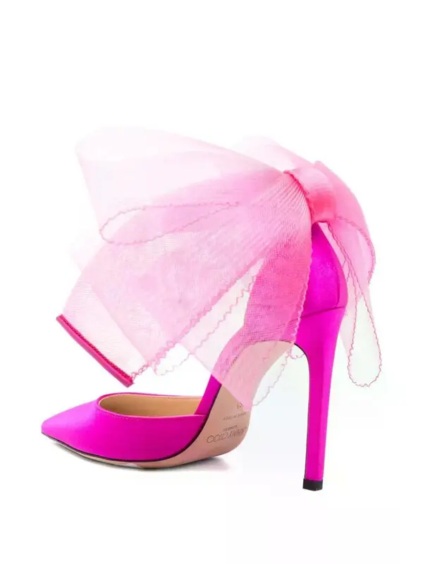 JIMMY CHOO 100mm Averly Heeled Pumps With Tulle Bow Embellishment