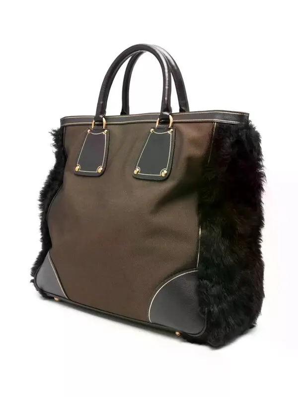 Prada 2010s Shearling-trim Tote Bag