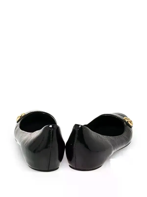 Tory Burch Patent Leather Andi Ballet Flats With Double T Logo