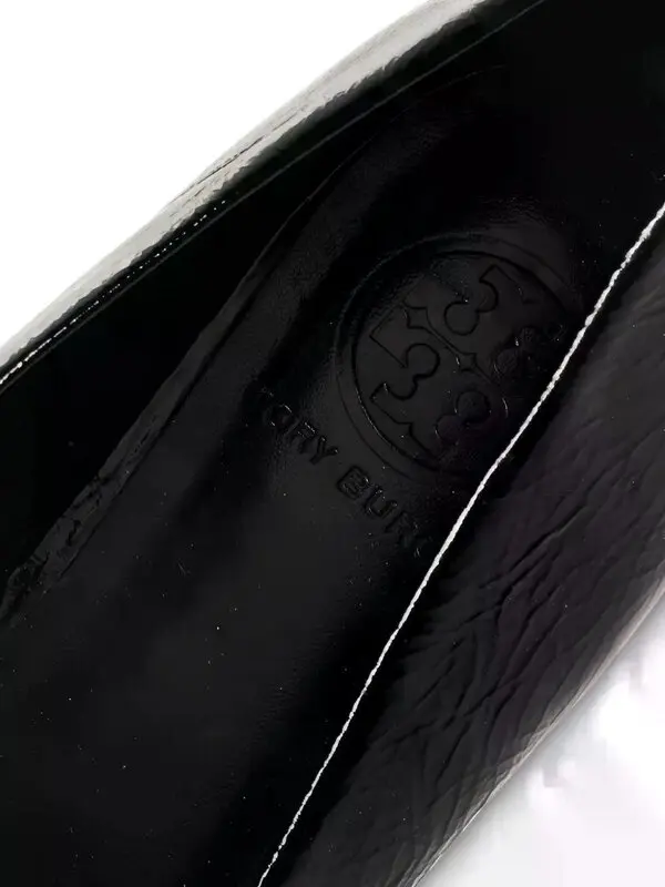 Tory Burch Patent Leather Andi Ballet Flats With Double T Logo