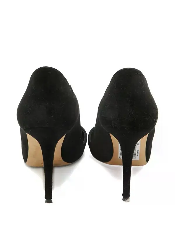 Manolo Blahnik 100mm Velvet Pointed-toe Pumps - Black