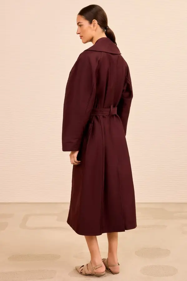 Ulla Johnson Fleur Belted Trench Coat - Claret