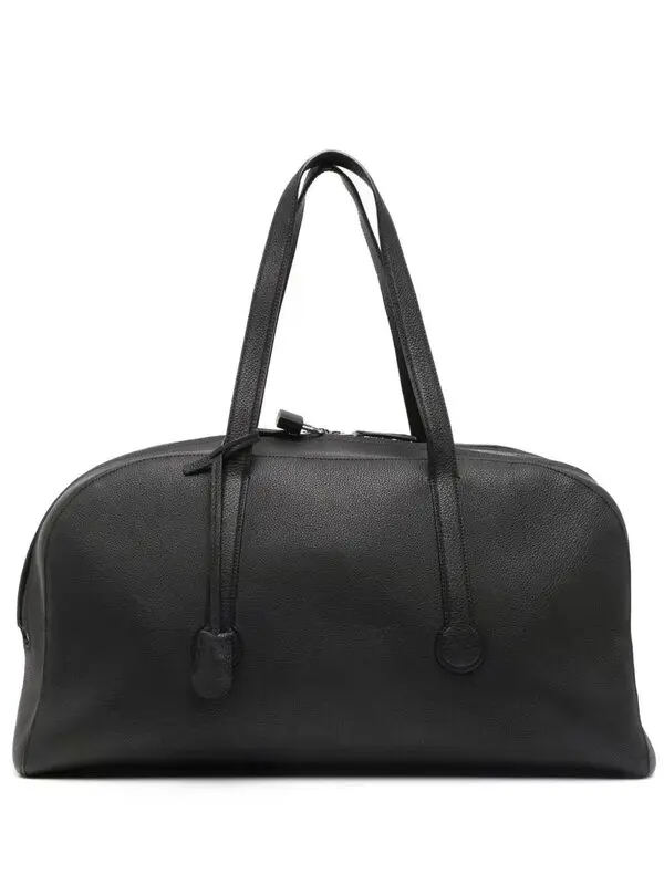 THE ROW Gio Duffle Full-grain Leather Weekend Bag - Black