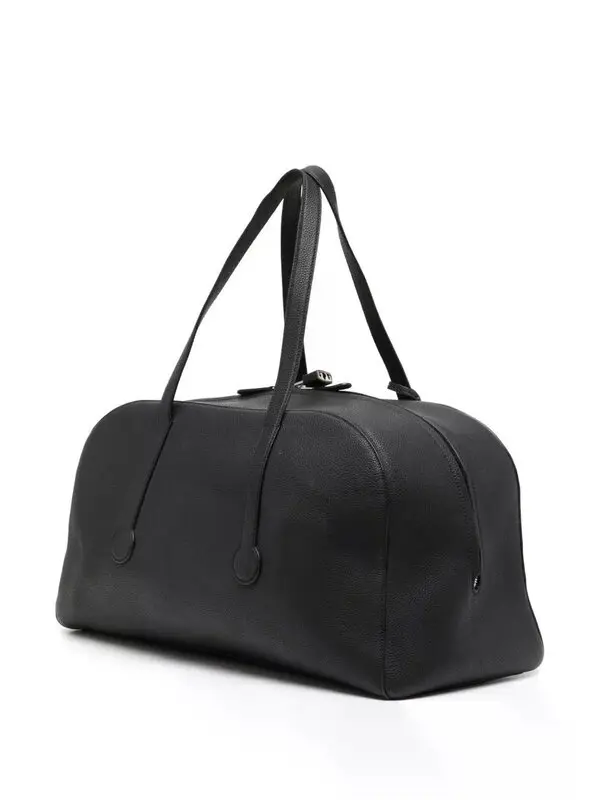 THE ROW Gio Duffle Full-grain Leather Weekend Bag - Black
