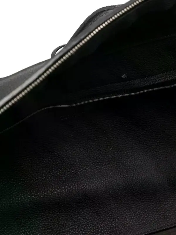 THE ROW Gio Duffle Full-grain Leather Weekend Bag - Black
