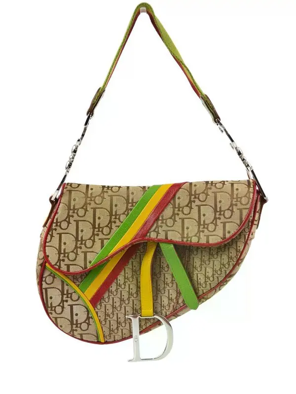 Dior 2004 Rasta Oblique Saddle Bag - Neutrals