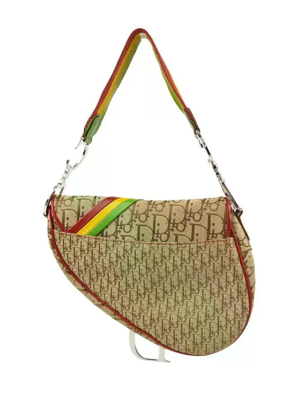 Dior 2004 Rasta Oblique Saddle Bag - Neutrals