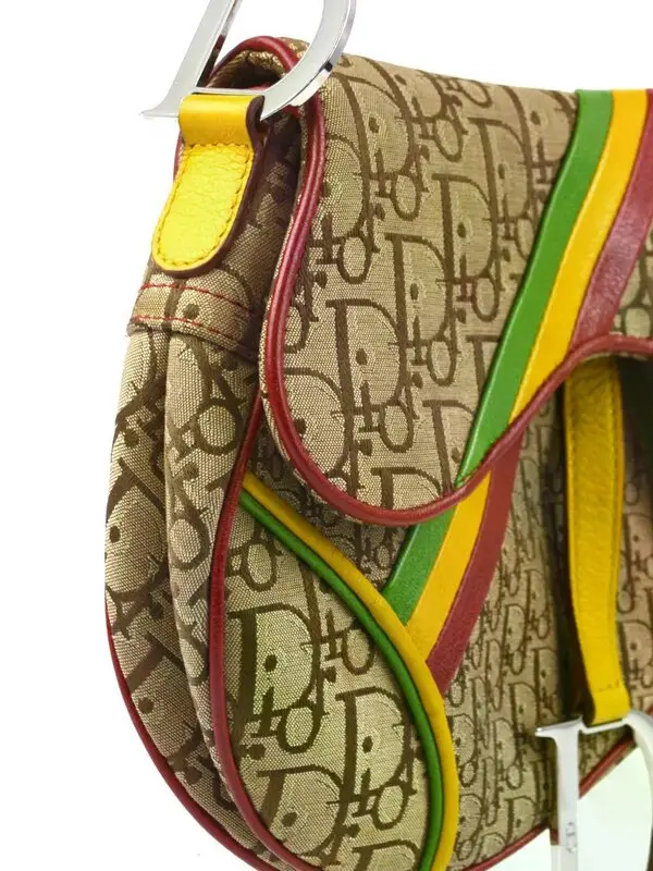 Dior 2004 Rasta Oblique Saddle Bag - Neutrals