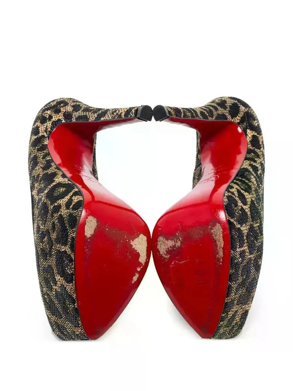 CHRISTIAN LOUBOUTIN 160mm Daffodile Leopard Print Platform Pumps - Black