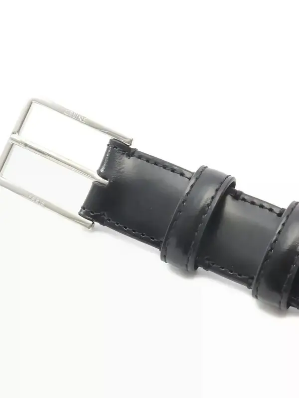 Celine Leather Belt With Orb Detail