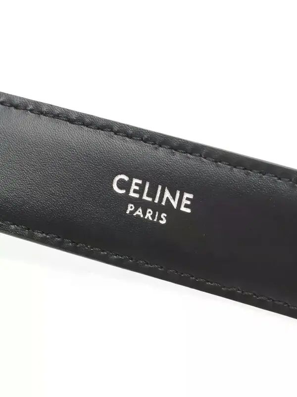 Celine Leather Belt With Orb Detail