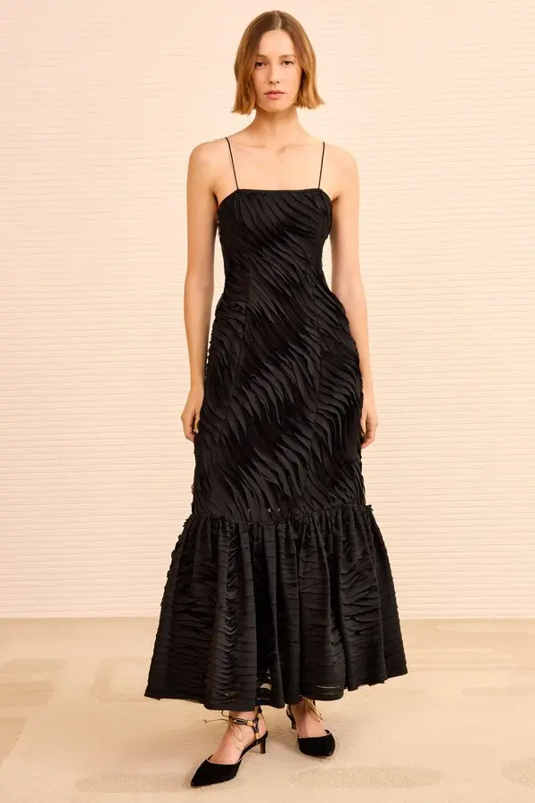 Ulla Johnson Augustina Cami Long Trumpet Dress - Noir