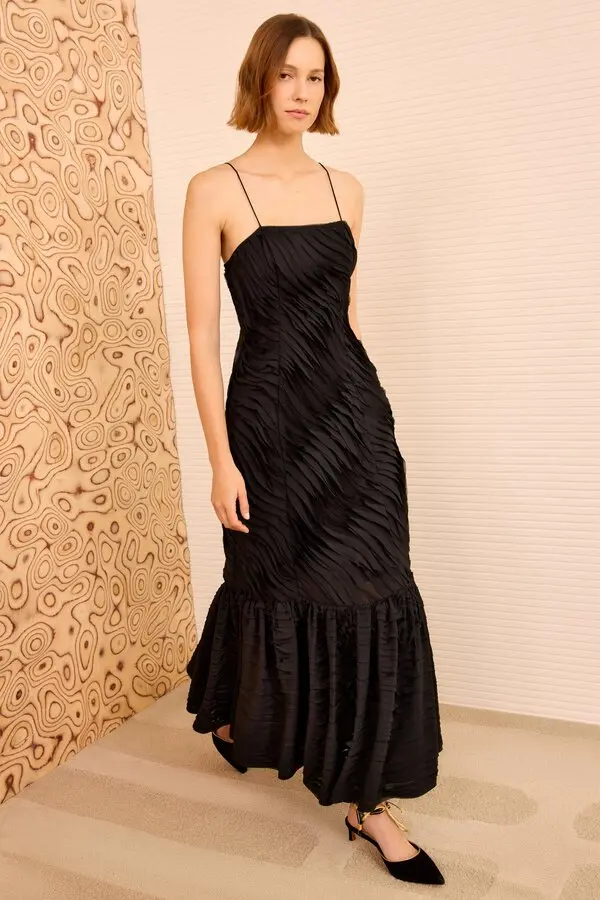 Ulla Johnson Augustina Cami Long Trumpet Dress - Noir