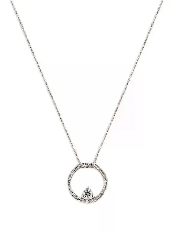 LB EXCLUSIVE 14k White Gold Diamond Pendant Necklace