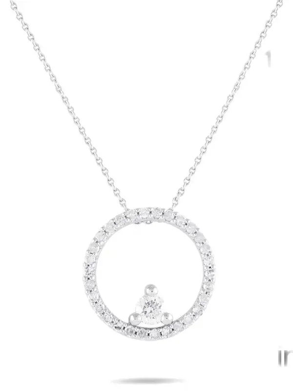 LB EXCLUSIVE 14k White Gold Diamond Pendant Necklace