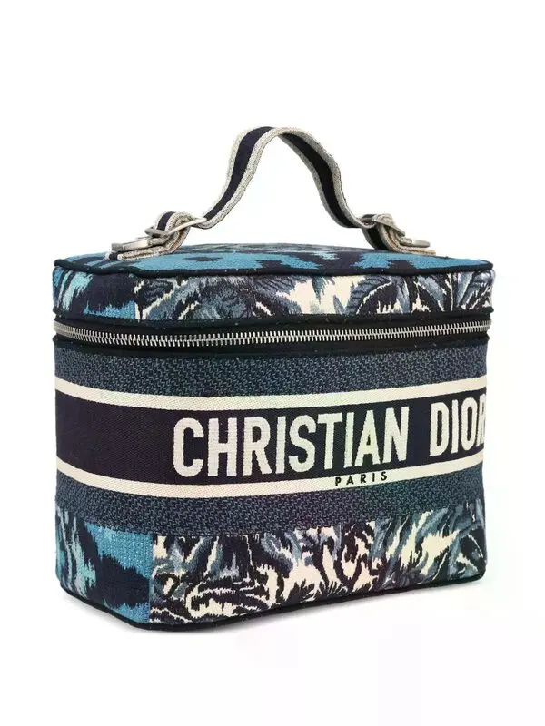 Dior 2020 Leaf-jacquard Vanity Bag - Blue