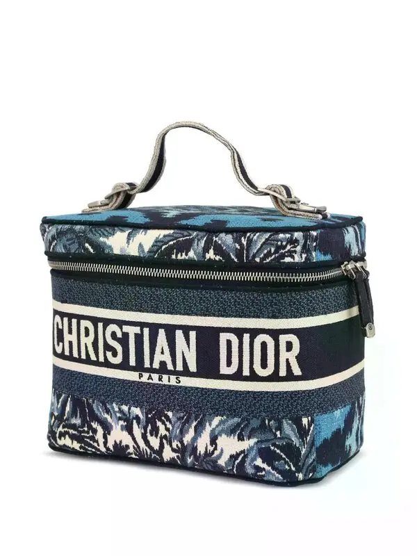 Dior 2020 Leaf-jacquard Vanity Bag - Blue