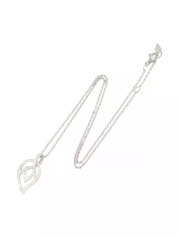 PIAGET 2010s 18k White Gold Diamond Leaf Pendant Necklace