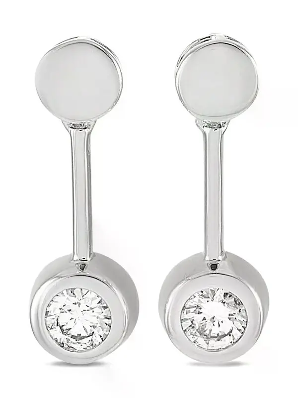 LB EXCLUSIVE 14k White Gold Diamond Drop Earrings - Silver