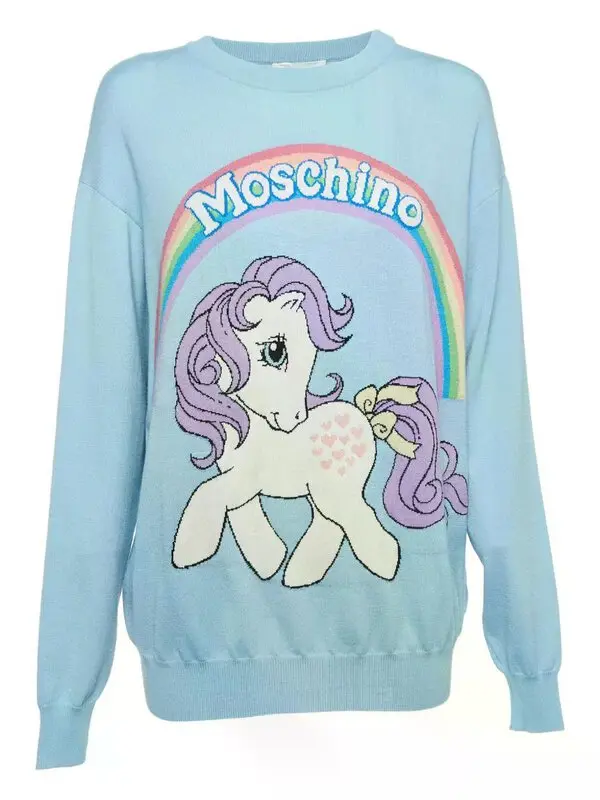 Moschino Pony Rainbow Graphic Sweater