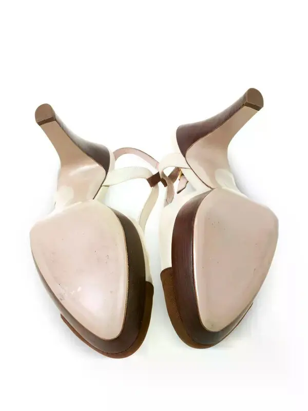 FERRAGAMO 100mm Slingback Pumps With Contrasting Toe Cap