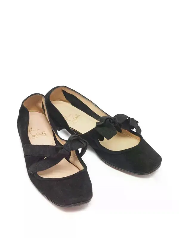CHRISTIAN LOUBOUTIN Suede Ballet Flats With Ribbon Fastening