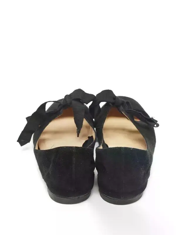 CHRISTIAN LOUBOUTIN Suede Ballet Flats With Ribbon Fastening