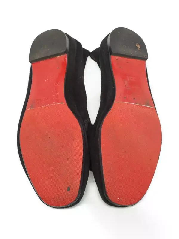 CHRISTIAN LOUBOUTIN Suede Ballet Flats With Ribbon Fastening