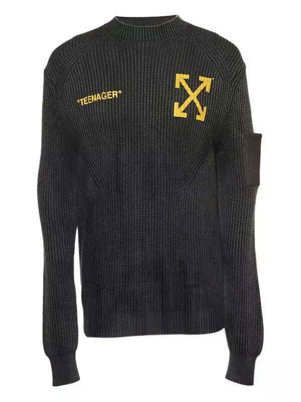 Off-White Knitted Graphic Sweater