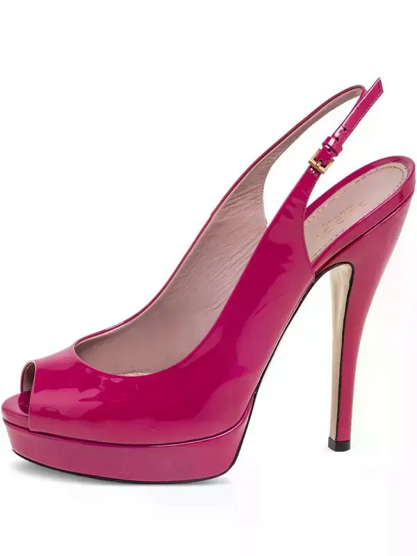Gucci 135mm Patent-leather Slingback Pumps