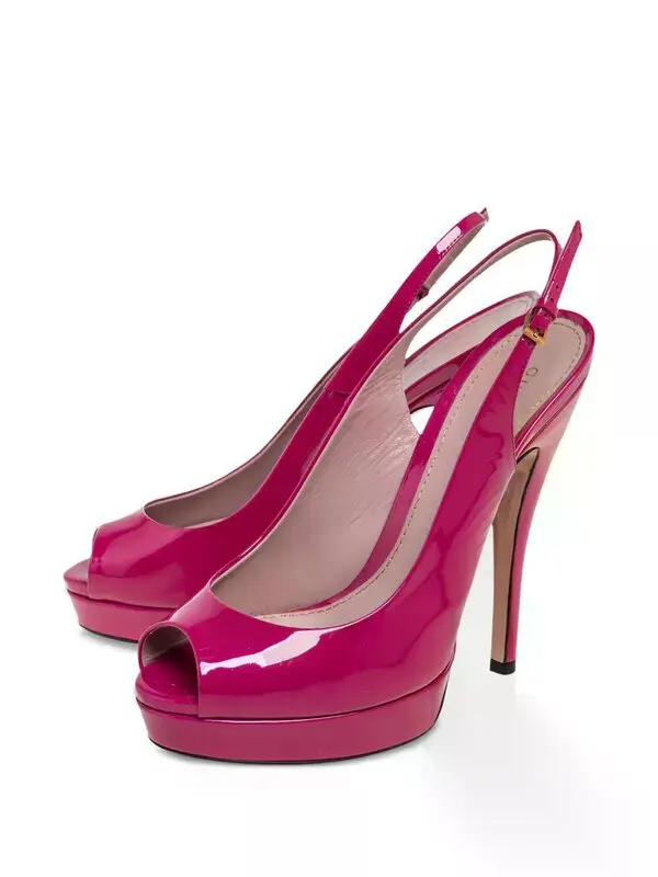 Gucci 135mm Patent-leather Slingback Pumps