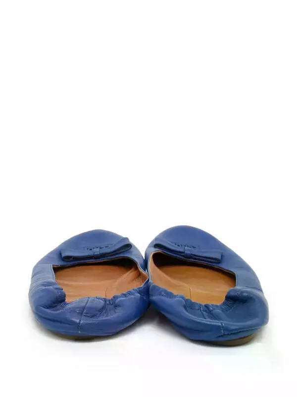 Fendi Logo-lettering Leather Ballet Flats