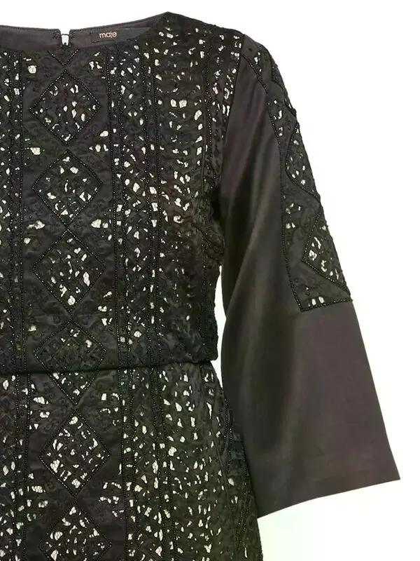 Maje Embroidered Bell-sleeves Dress
