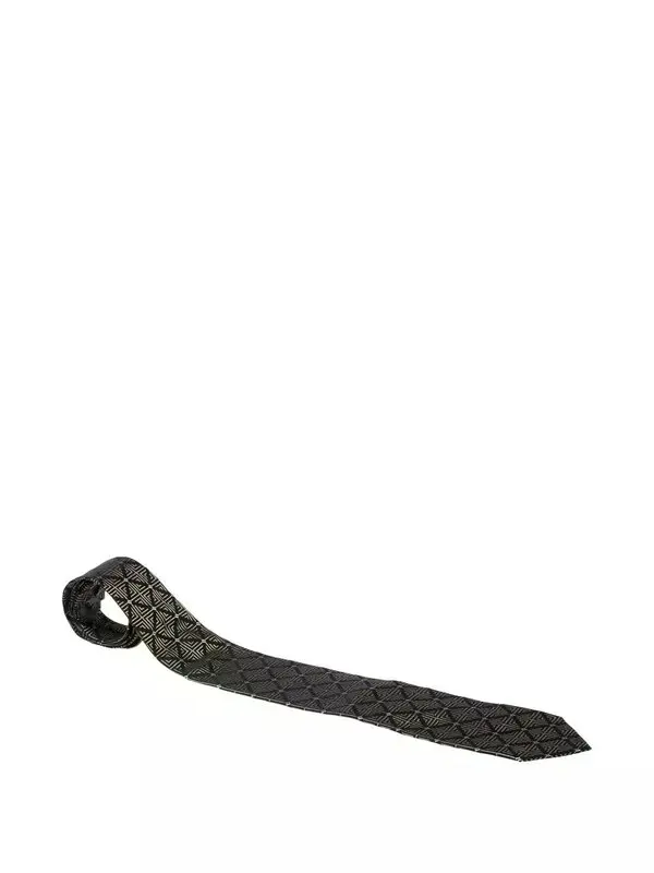 Gianfranco Ferre Geometric Pattern Silk Tie - Brown