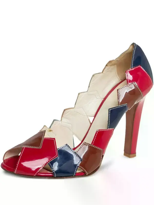 Miu Miu 2023 95mm Patchwork Pumps - Red