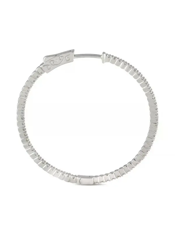 LB EXCLUSIVE 14k White Gold 1.34 Ct. Diamond Hoop Earrings