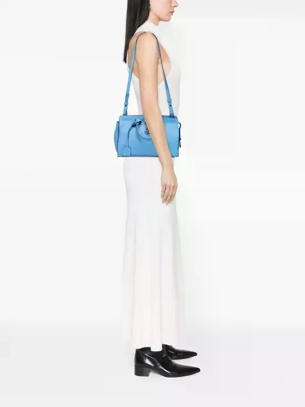 Saint Laurent Small Leather Monogram Cabas Satchel - Blue