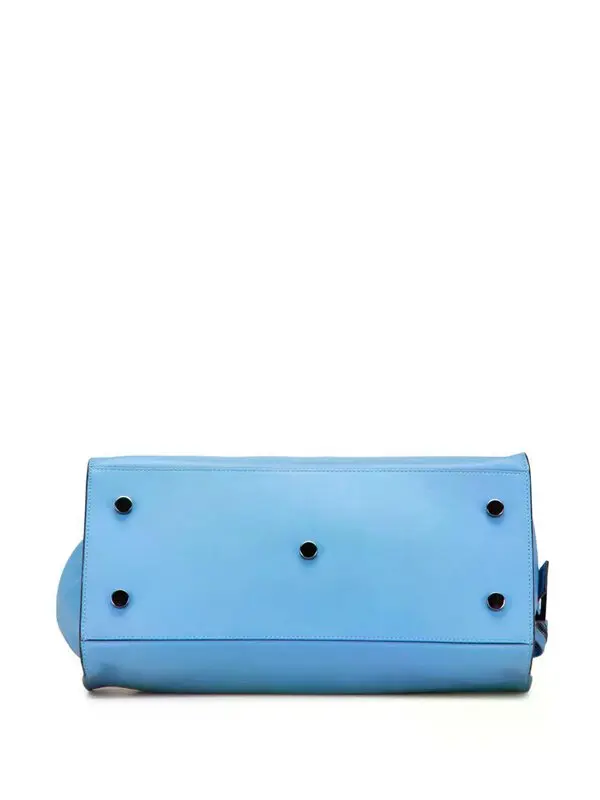 Saint Laurent Small Leather Monogram Cabas Satchel - Blue