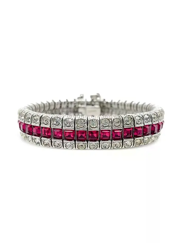 JENNIFER GIBSON JEWELLERY 1960s X Ciner Art Deco Bracelet - Silver