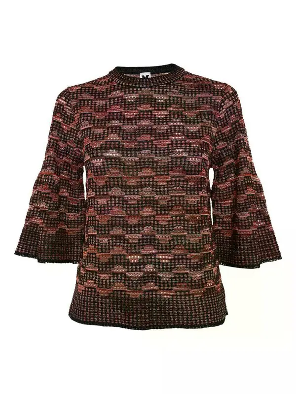 Missoni Lurex-knit Bell-sleeve Top - Brown