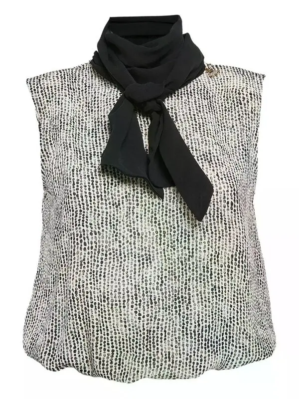Elisabetta Franchi Silk Polka Dot Top - Black