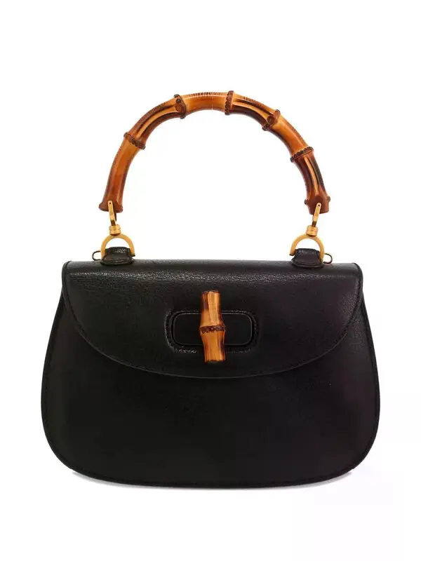 Gucci 2000s Bamboo Handle Shoulder Bag - Black
