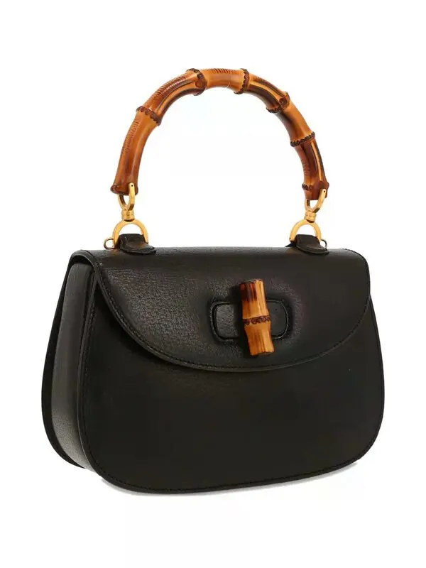 Gucci 2000s Bamboo Handle Shoulder Bag - Black