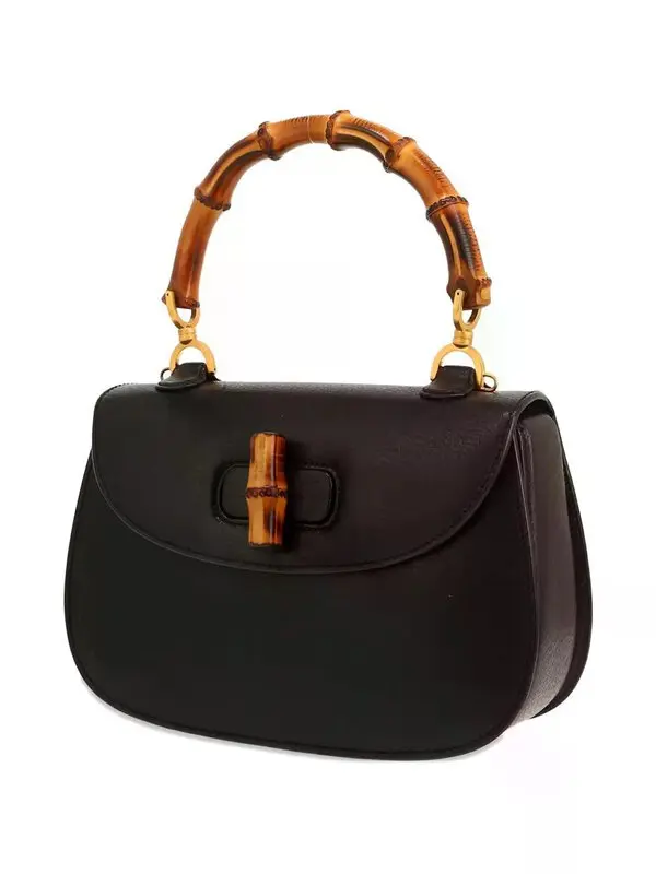 Gucci 2000s Bamboo Handle Shoulder Bag - Black