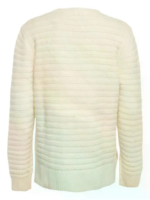 Sandro Merino Wool Cable Knit Crew Neck Long Sleeve Sweater