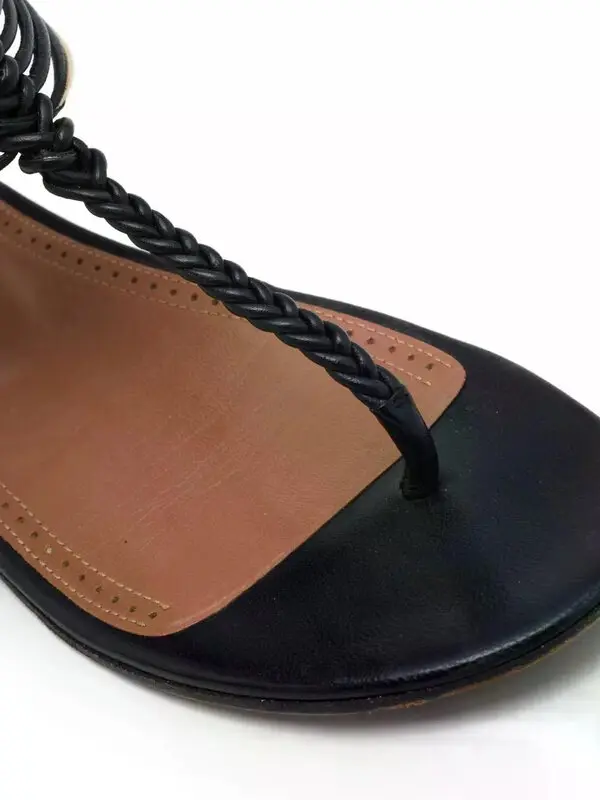 Alaïa Leather Flat Sandals
