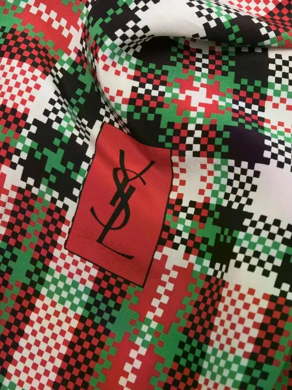 Saint Laurent 1990s Plaid-check Silk Scarf