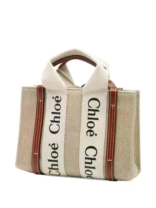 Chloé Mini Canvas Woody Satchel - Brown