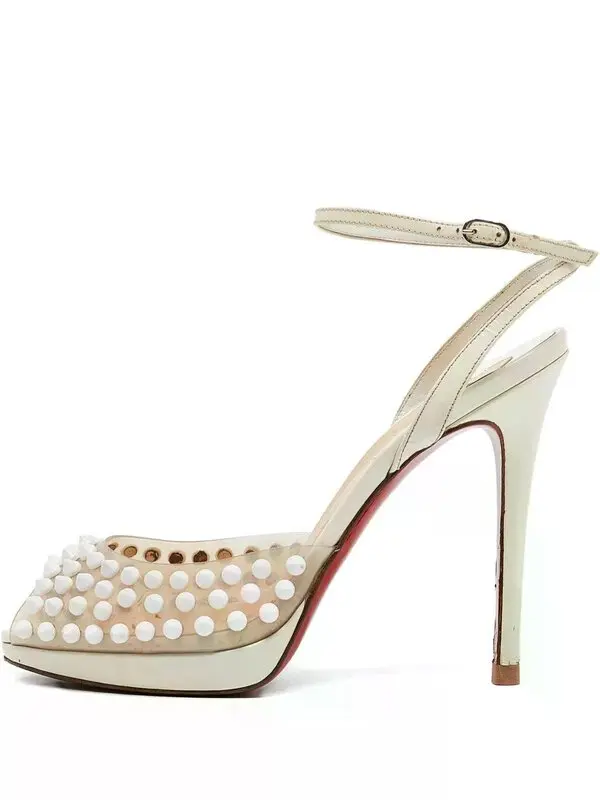 CHRISTIAN LOUBOUTIN 120mm Studded Patent Leather Pumps - Neutrals