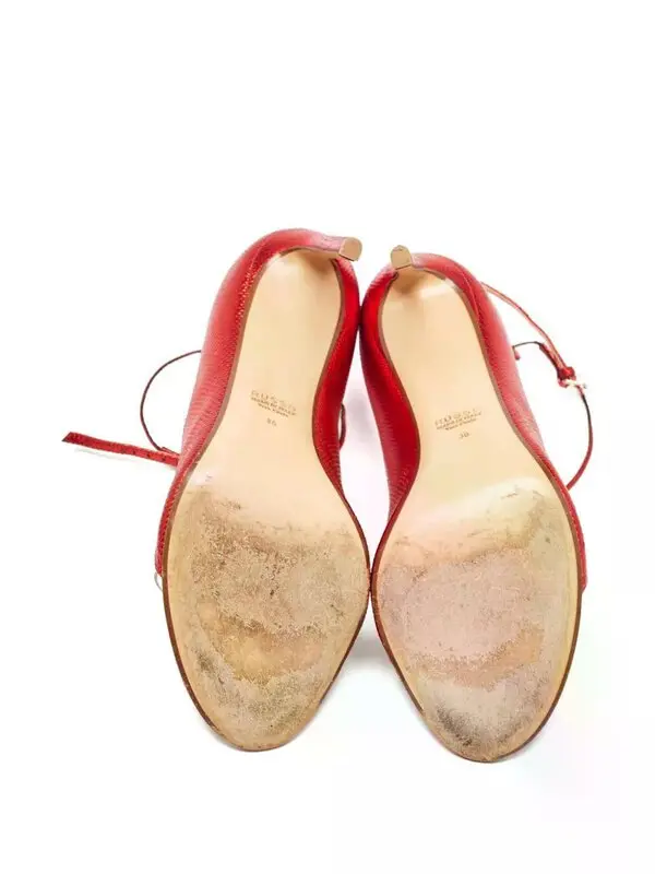 FRANCESCO RUSSO Ankle-strap Leather Pumps